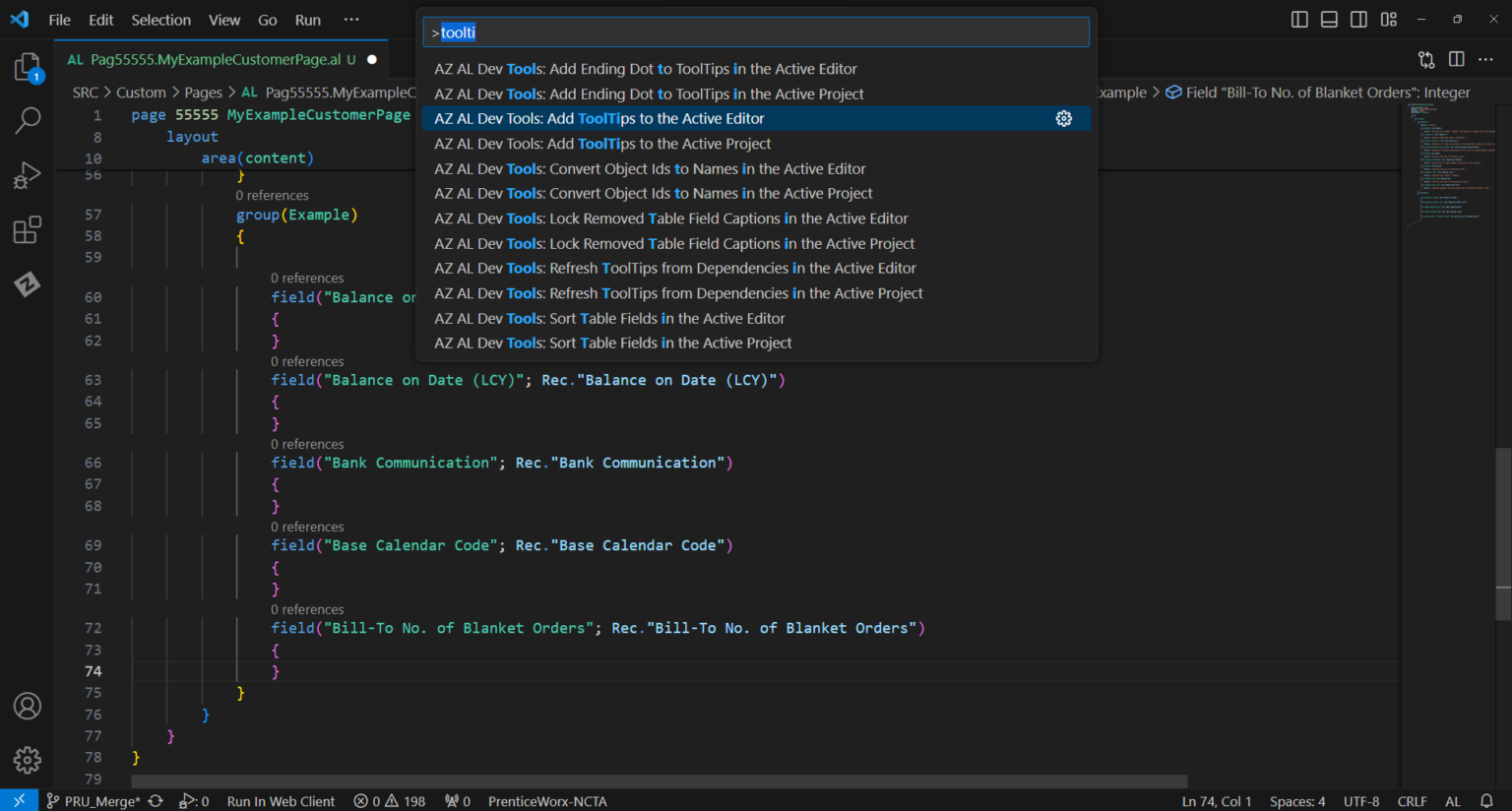 AZ AL Dev Tools/AL Code Outline Visual Studio Code extension
