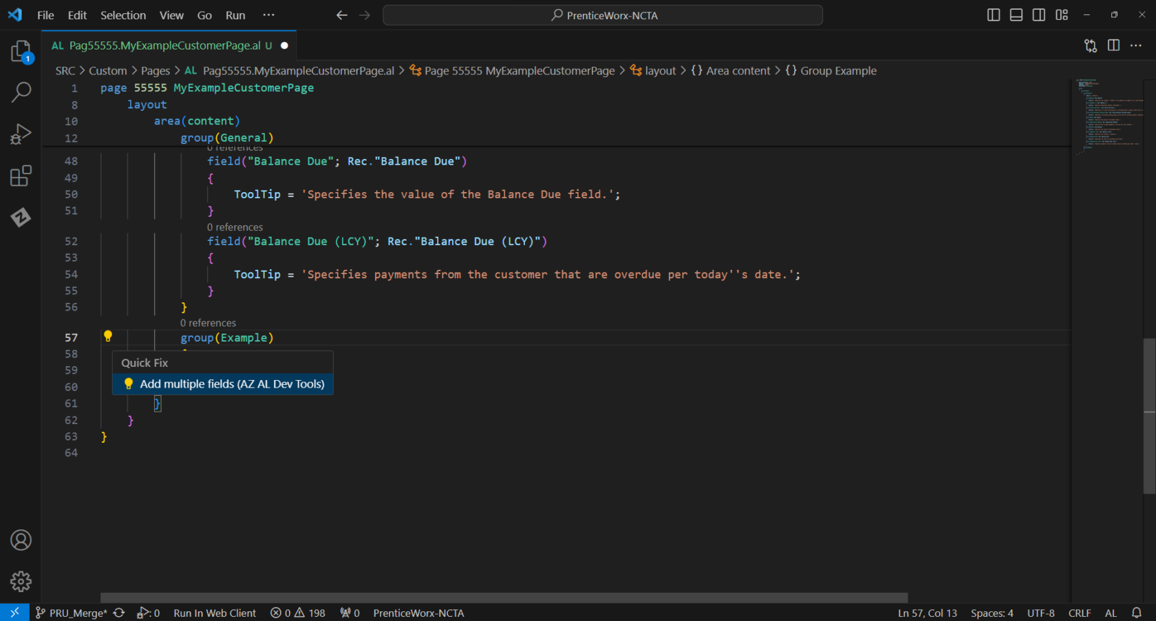 AZ AL Dev Tools/AL Code Outline Visual Studio Code extension