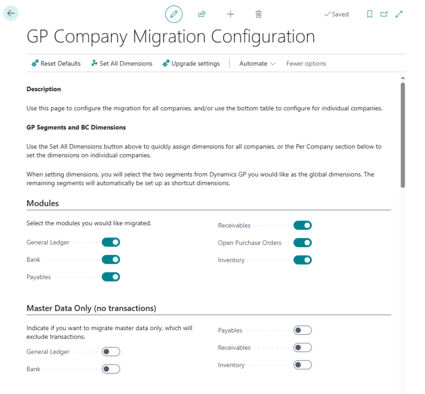 Dynamics GP to Dynamics Business Central Cloud Migration